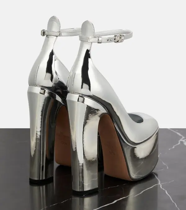 Valentino Garavani Metallic Leather Platform Pumps