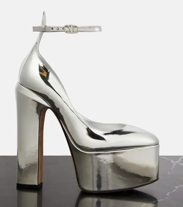 Valentino Garavani Metallic Leather Platform Pumps