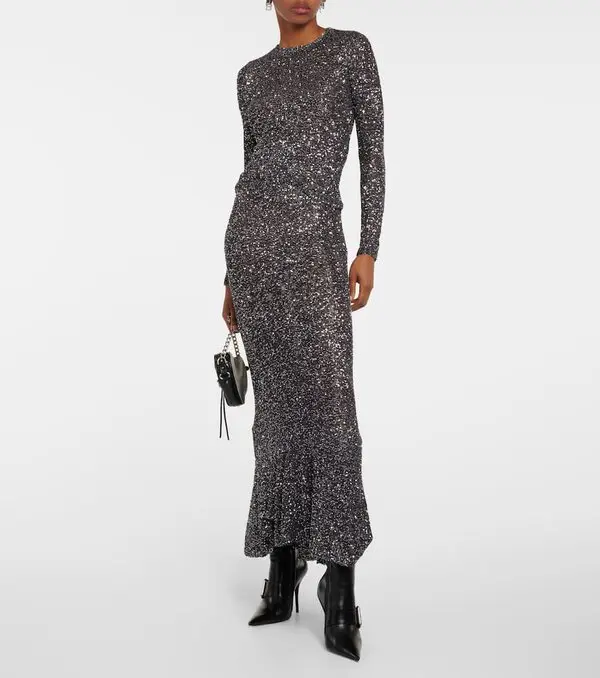 Balenciaga Sequined Metallic Knit Sweater