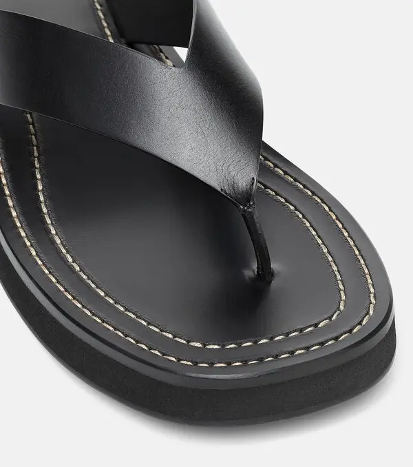THE ROW Ginza Leather Platform Slides