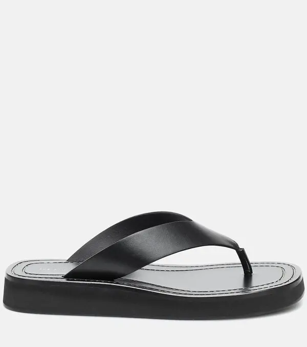 THE ROW Ginza Leather Platform Slides