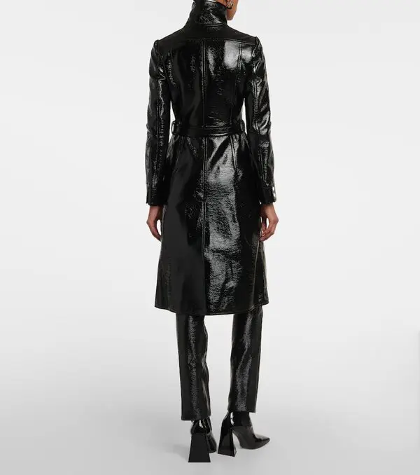 COURREGES Logo Cotton-blend Trench Coat - Black