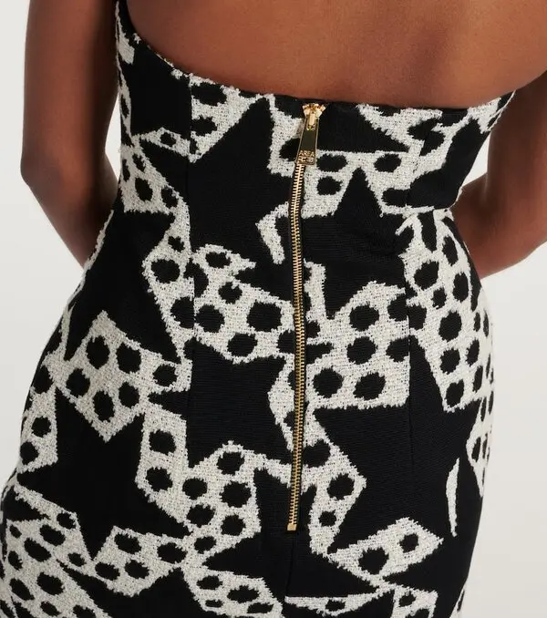AREA Jacquard Strapless Cotton-blend Minidress