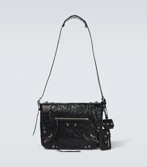 Balenciaga Le Cagole Medium Leather Shoulder Bag - Black