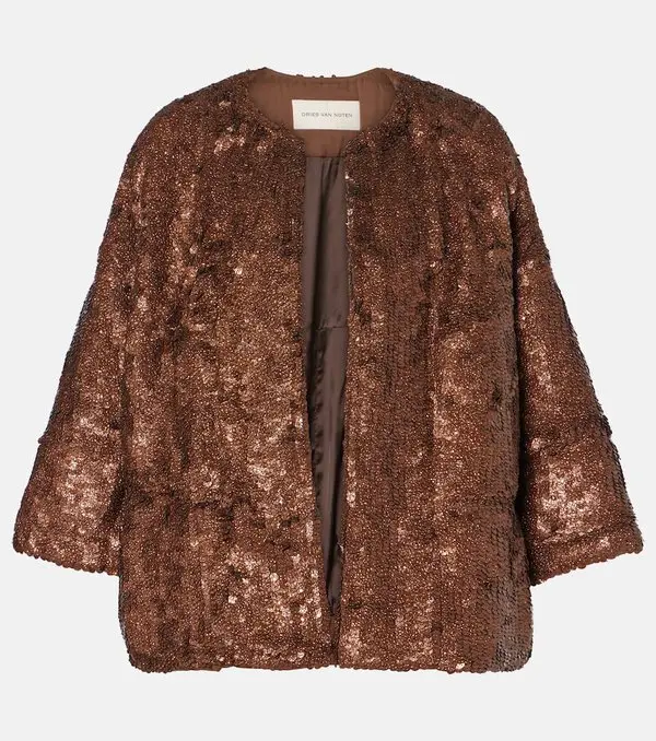 Dries Van Noten Sequined Jacket - Brown