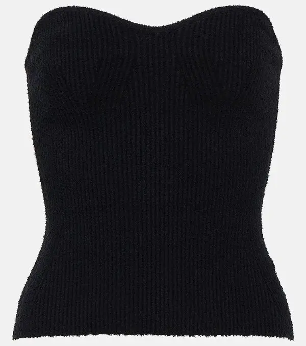 Wardrobe.NYC Ribbed-knit Cotton-blend Top - Black