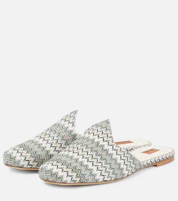 Missoni Zig Zag Canvas Mules - Multicoloured