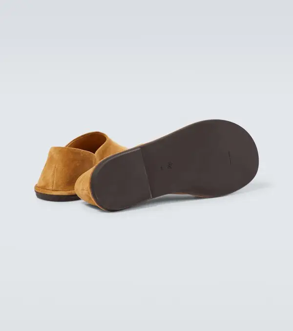 THE ROW Canal Suede Slip-on Loafers - Brown
