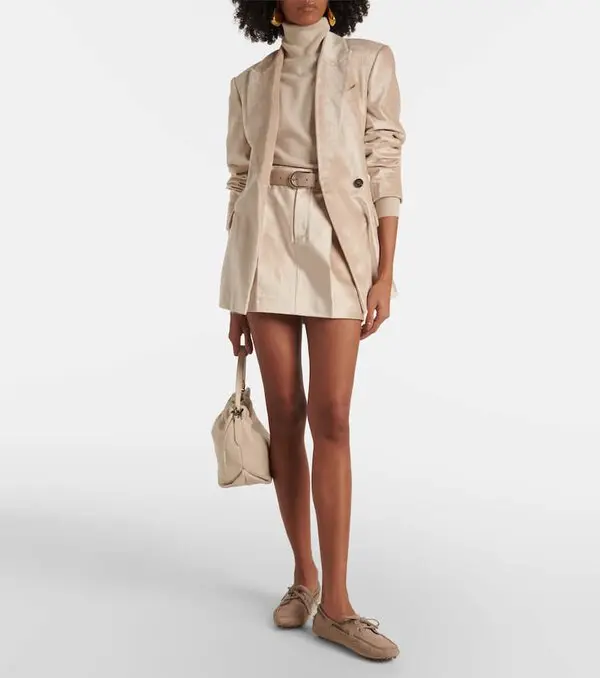 Brunello Cucinelli Cotton-blend Velvet Miniskirt