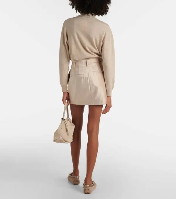 Brunello Cucinelli Cotton-blend Velvet Miniskirt