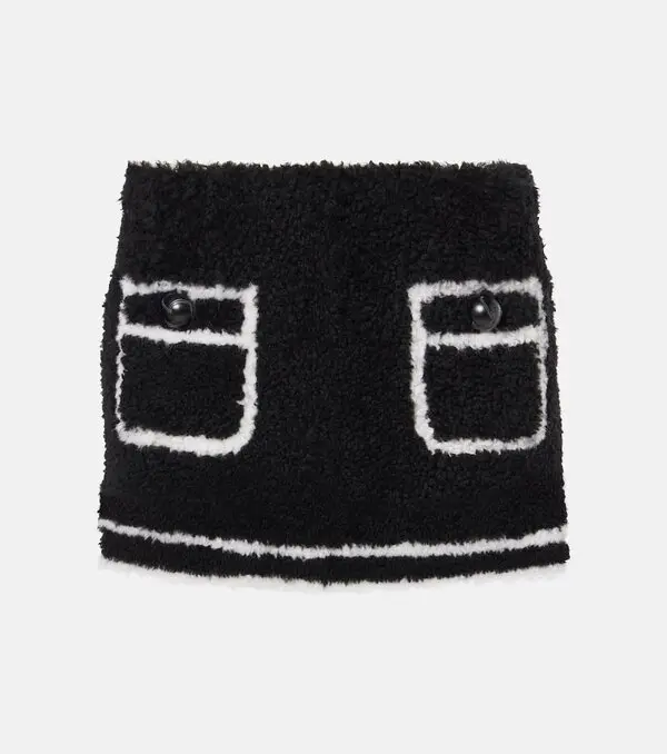 BLANCHA Shearling Miniskirt