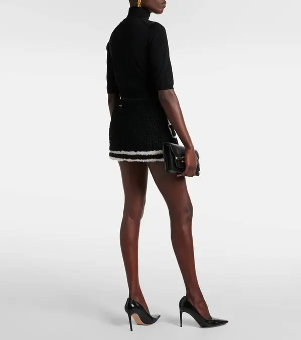 BLANCHA Shearling Miniskirt