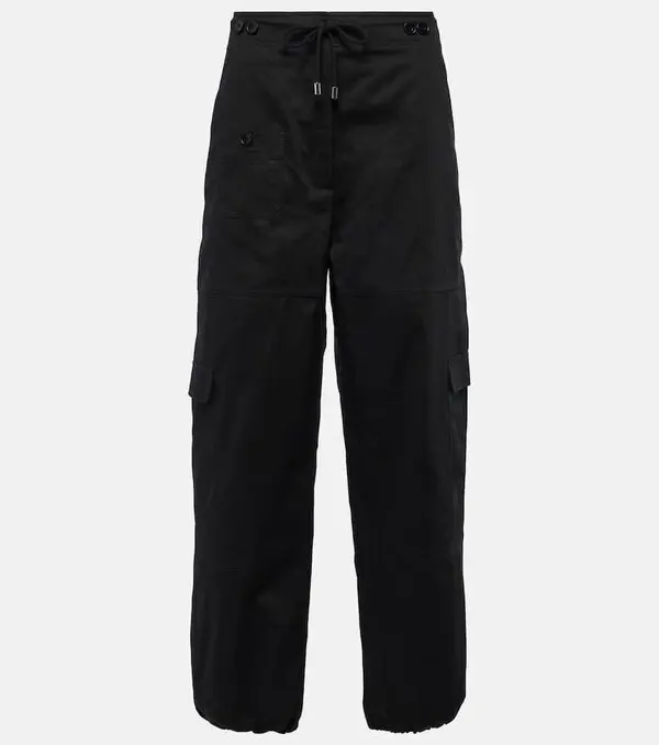 TOTEME Mid-rise Cotton Cargo Pants - Black