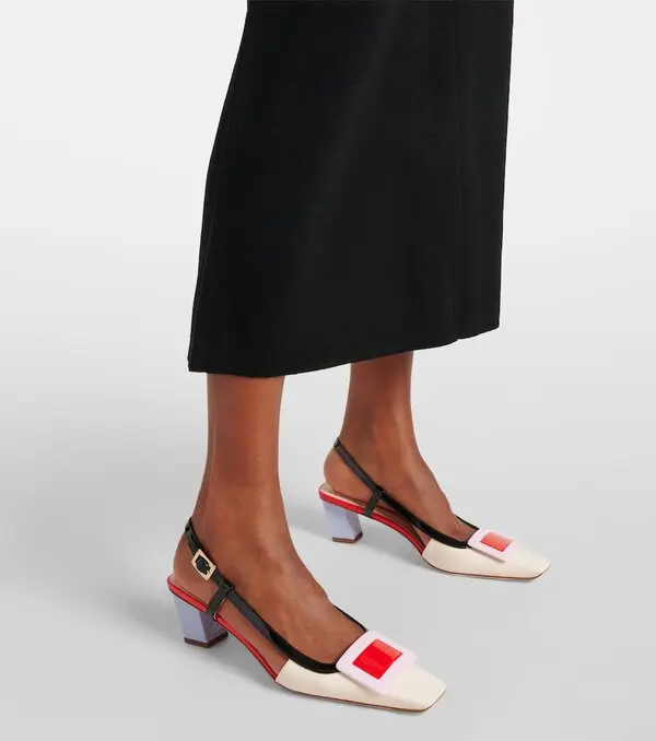 ROGER VIVIER Belle Vivier Patent Leather Slingback Pumps