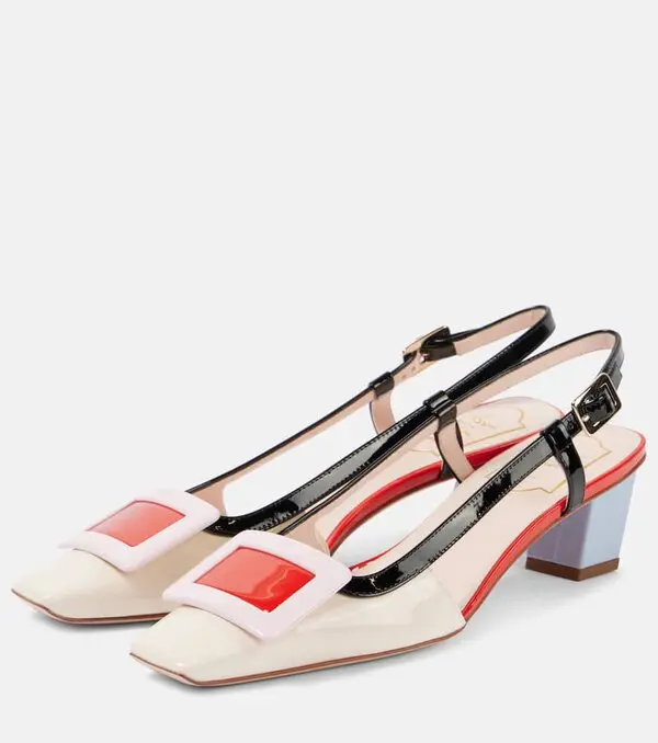 ROGER VIVIER Belle Vivier Patent Leather Slingback Pumps