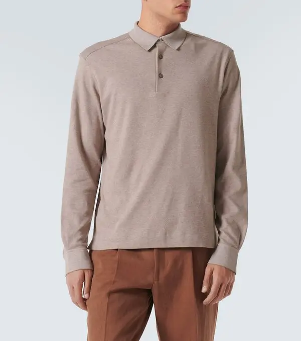 Zegna Cotton Polo Sweater - Neutrals