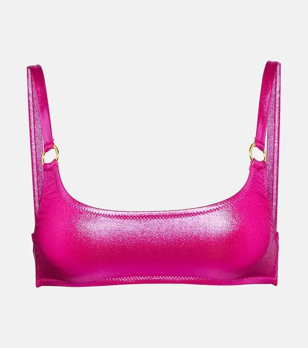 Melissa Odabash Bari Metallic Bikini Top - Pink
