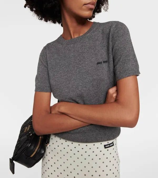 Miu Miu Logo Cashmere Sweater