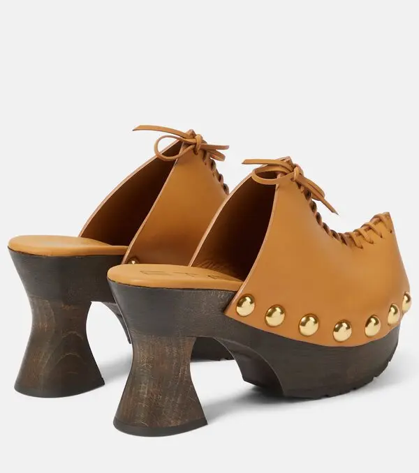 Etro 50 Leather Platform Clogs