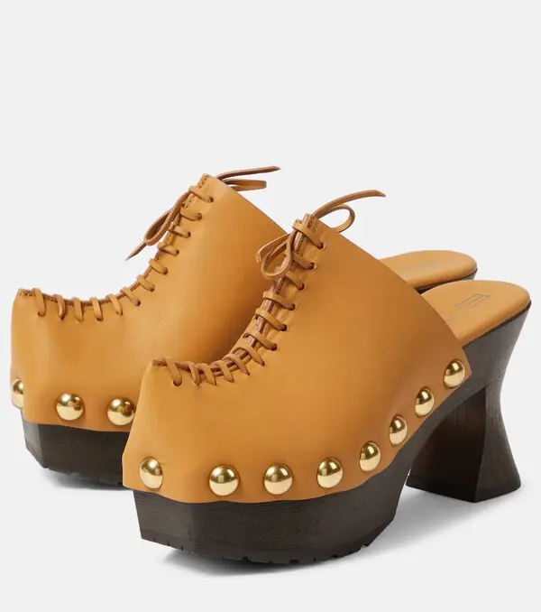 Etro 50 Leather Platform Clogs