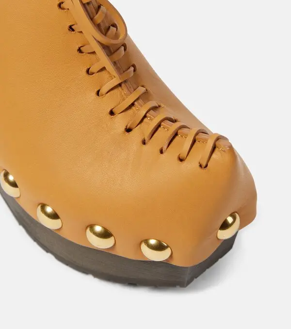 Etro 50 Leather Platform Clogs