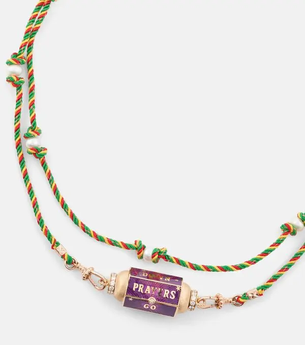MARIE LICHTENBERG 18kt Rose Gold Diamond And Pearl Locket Necklace