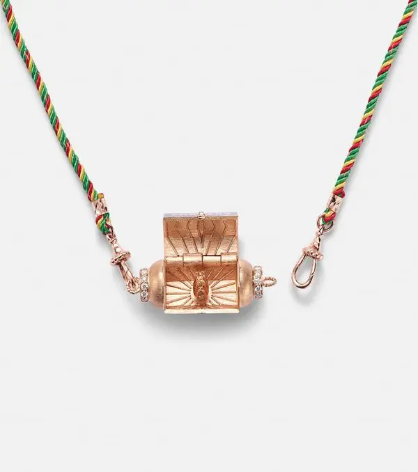 MARIE LICHTENBERG 18kt Rose Gold Diamond And Pearl Locket Necklace