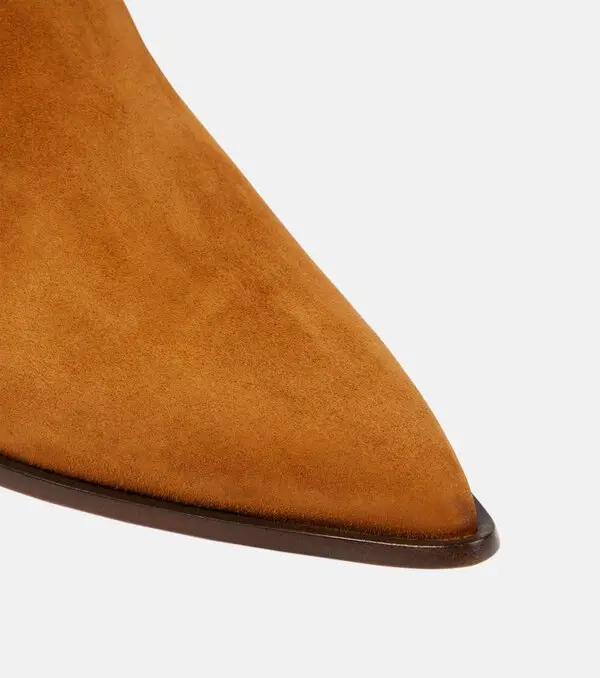 AQUAZZURA Brunswick Suede Ankle Boots - Brown