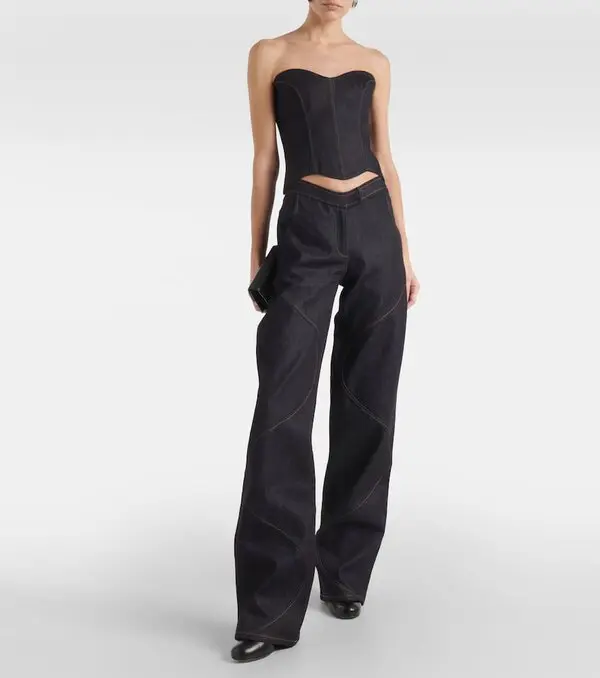 AYA MUSE Hyn Denim Bustier Top