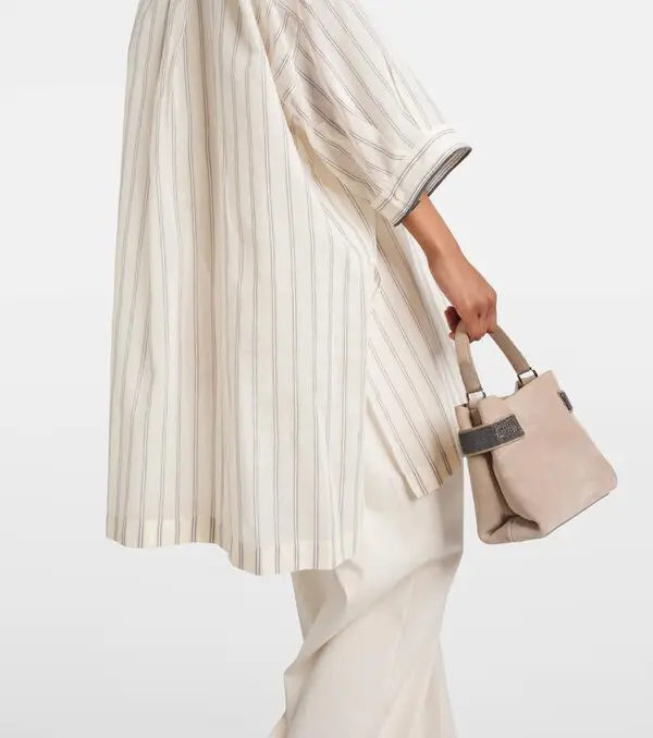 Brunello Cucinelli Striped Cotton And Silk Shirt