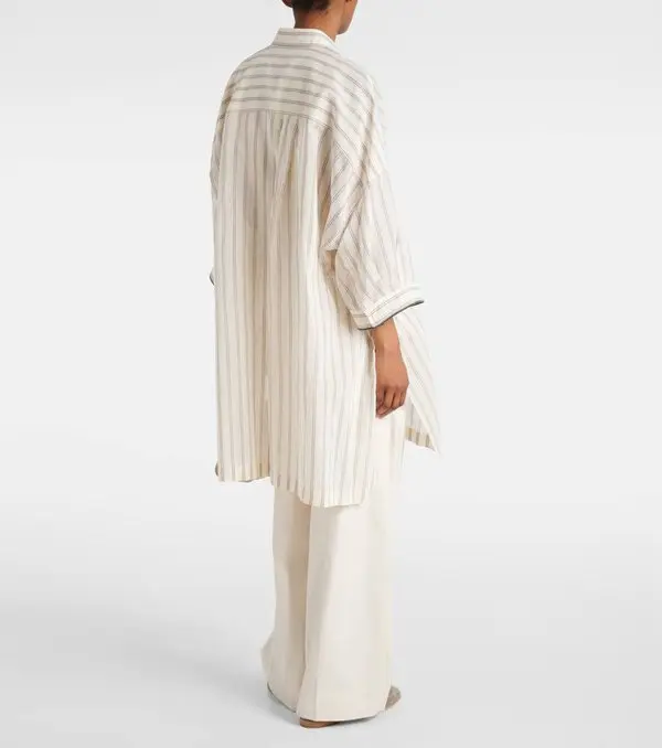 Brunello Cucinelli Striped Cotton And Silk Shirt
