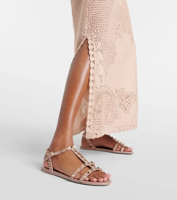 Valentino Garavani Rockstud Pvc Sandals - Beige