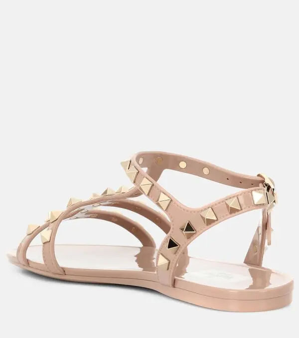 Valentino Garavani Rockstud Pvc Sandals - Beige