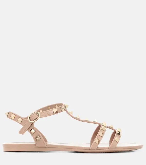Valentino Garavani Rockstud Pvc Sandals - Beige