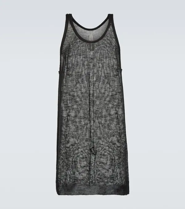 Rick Owens Maglia Virgin Wool Tank Top - Black