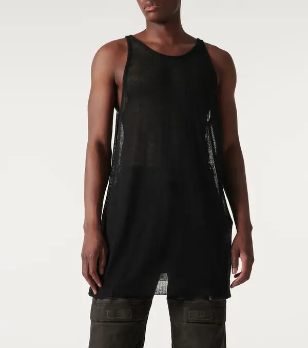 Rick Owens Maglia Virgin Wool Tank Top - Black