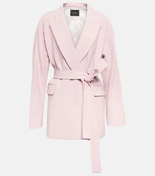 JOSEPH Wells Belted Wool-blend Blazer