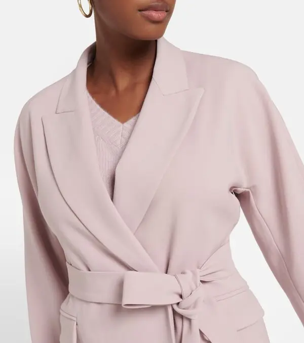 JOSEPH Wells Belted Wool-blend Blazer