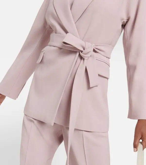 JOSEPH Wells Belted Wool-blend Blazer