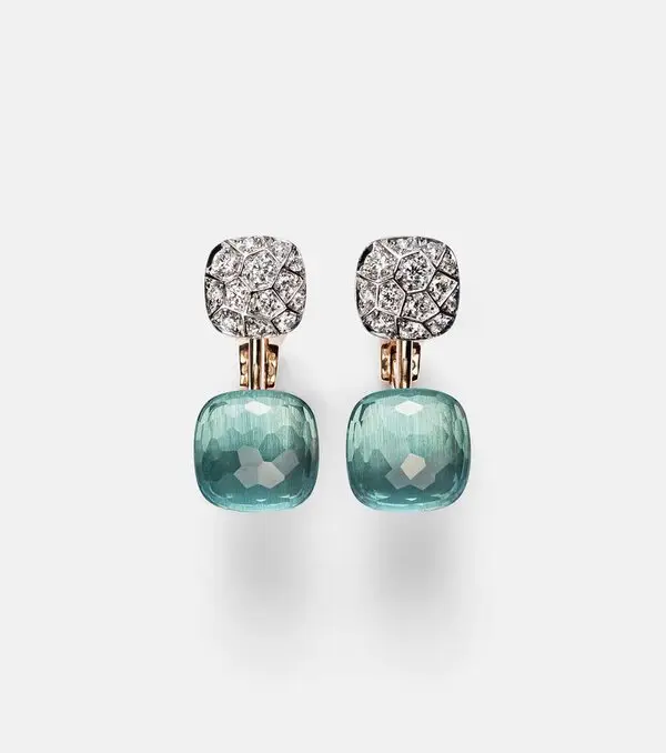 Pomellato Nudo Earrings With Topazes And Diamonds - Gold