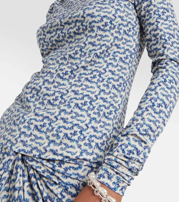 MARANT ETOILE Lou Printed Turtleneck Top