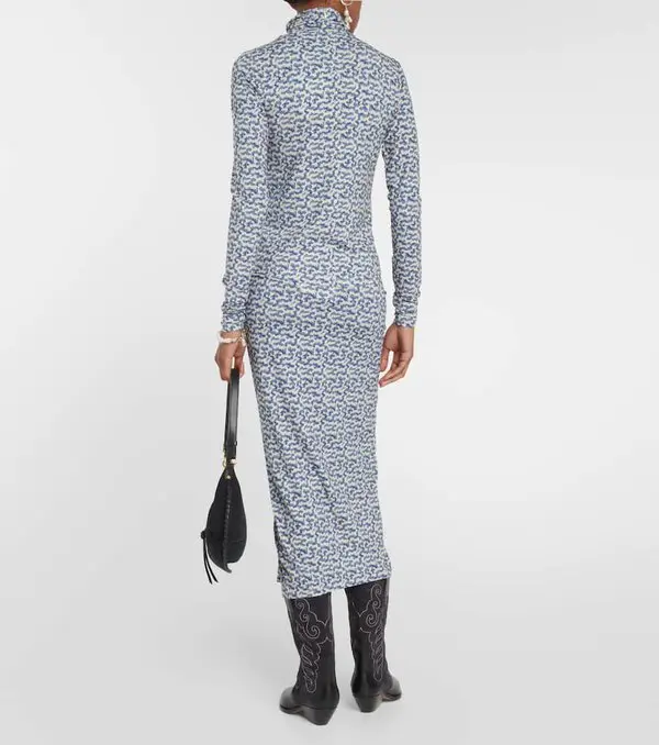 MARANT ETOILE Lou Printed Turtleneck Top