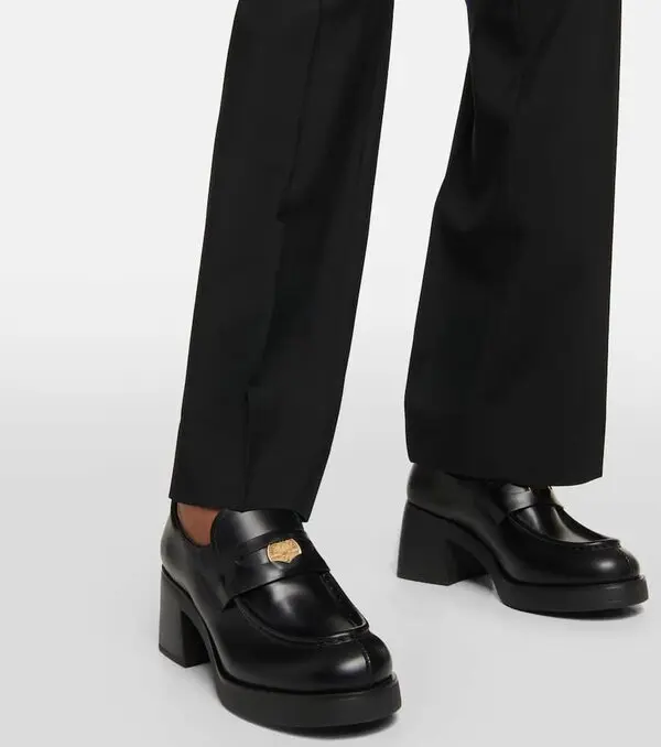 Miu Miu Leather Penny Loafers