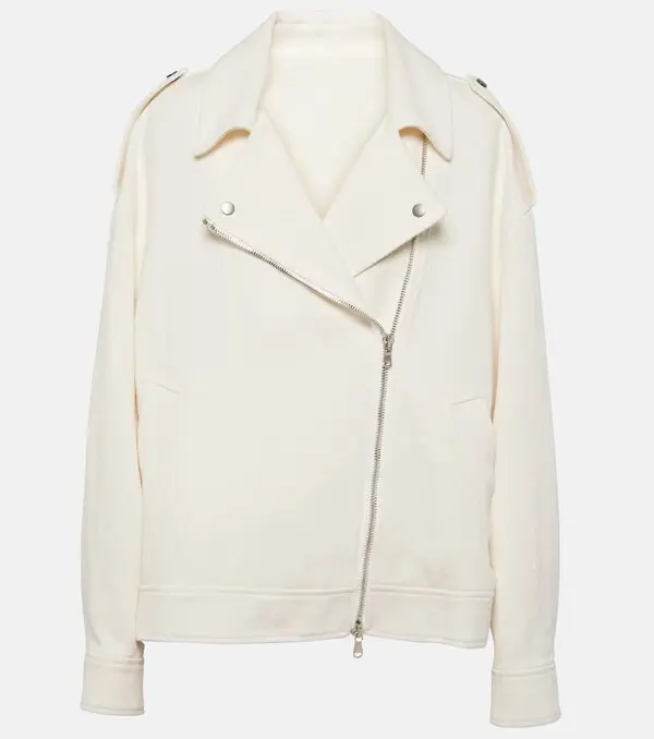 Brunello Cucinelli Cotton And Linen Biker Jacket