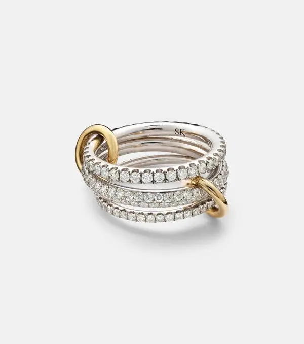 SPINELLI KILCOLLIN Nova Sterling Silver And 18kt Gold Diamond Ring - Multicoloured