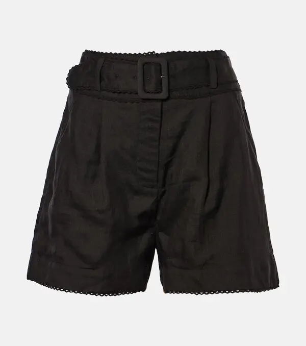Veronica Beard Hobbes High-rise Ramie Shorts