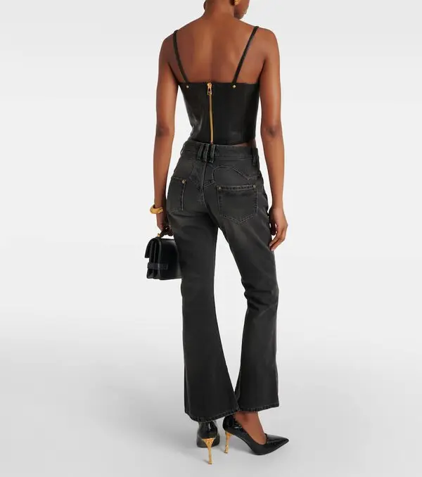 Balmain Western Low-rise Bootcut Jeans
