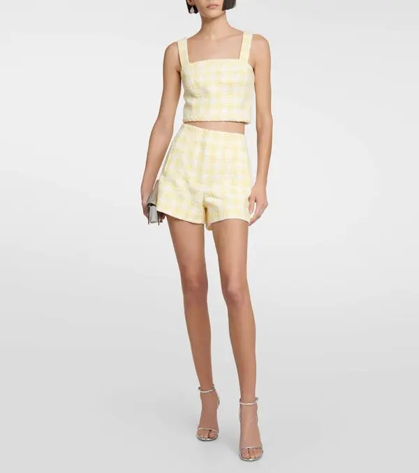 Veronica Beard Gingham Tweed Top
