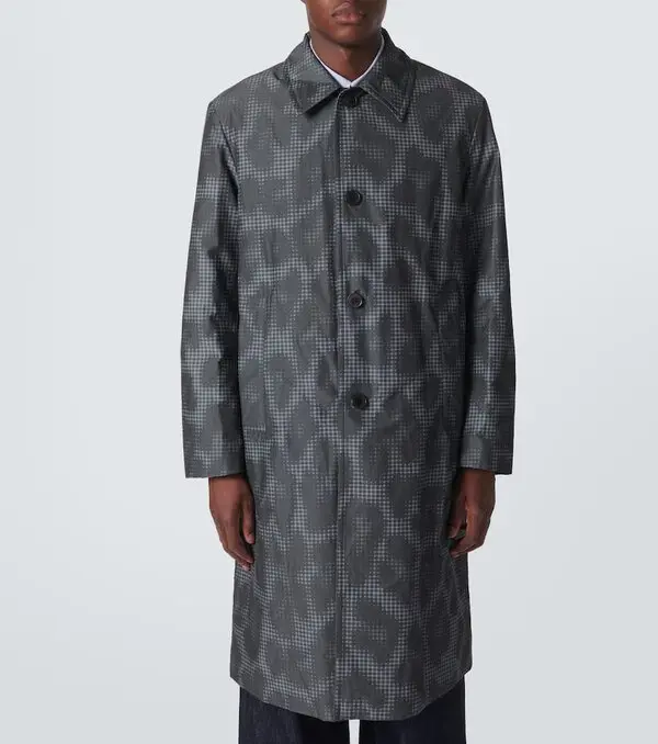 Dries Van Noten Leopard-print Checked Car Coat