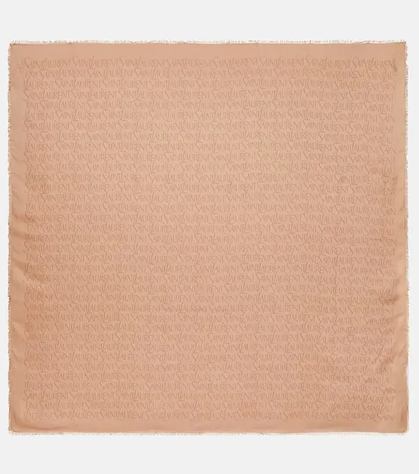 Saint Laurent Printed Modal And Cashmere Scarf - Beige